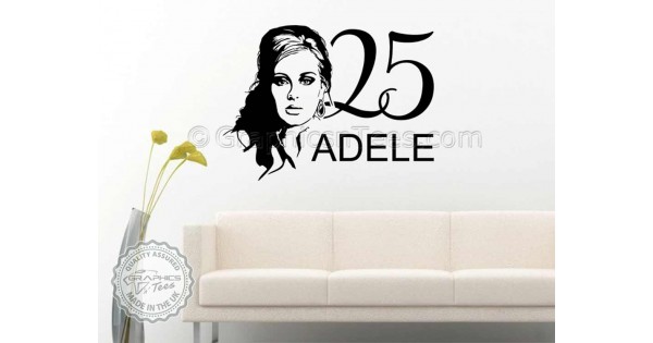 Bedroom Wall Art : Adele 25 Silhouette, Home Bedroom Wall Art Sticker Decal