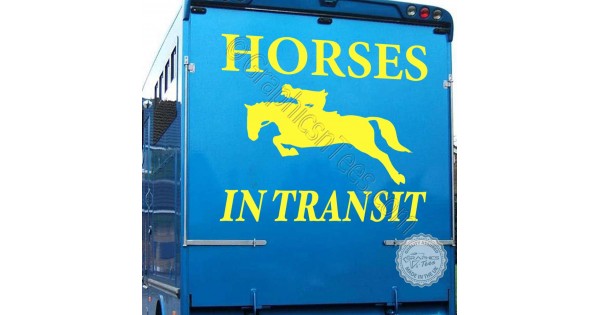 Horse Box Vinyl Graphic Decals Horses in Transit Trailer Van Stickers ...